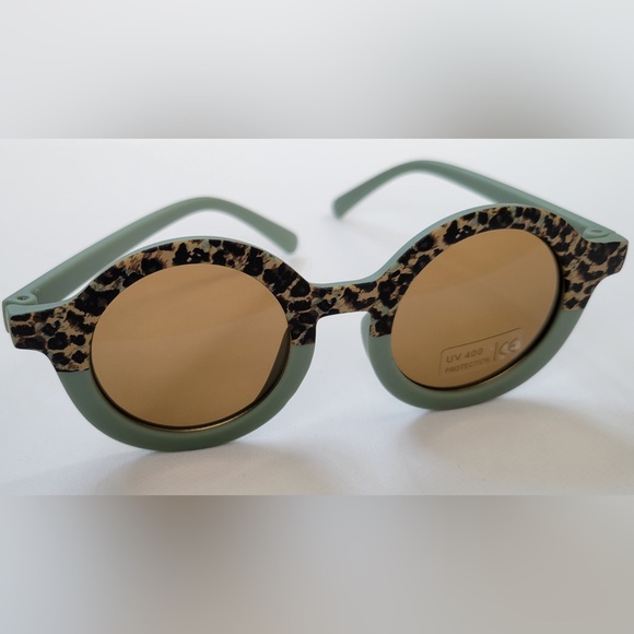 Accessories | Jade Green Leopard Spotted Kids Sunglasses | Poshmark